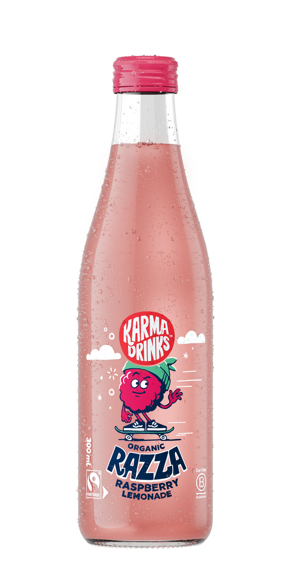 Karma Soda Glass Organic Razza Raspberry Lemonade 300ml - Uplift Fair Trade