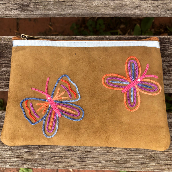 Fair Trade Ethical Bags Suede Butterfly Purse - Uplift Fair Trade